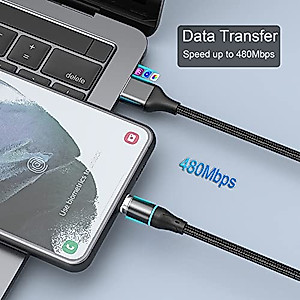 NetDot Magnetic Charging Cable,3in1 Gen12 (5ft/3 Pack Black) 18W Fast Charging Magnetic Phone Charger and Data Transfer Magnetic Charger for USB-C,Micro USB and i-Product