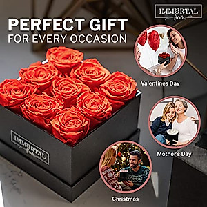 Immortal Fleur Preserved Roses In A Box | Real Preserved Flowers | Unique Real Roses for Delivery Prime | Forever Roses Box | Fresh Flowers for Delivery Prime Next Day | Mom Birthday Gifts from Daughter | Sympathy Flowers for Delivery Prime Birthday