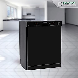 Equator-Europe 24" Built in 14 place Dishwasher with 8 Wash Programs (Black)