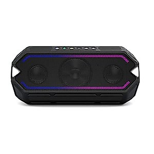 Altec Lansing HydraBoom Bluetooth Speakers, USB Type-C Rechargeable Waterproof Portable Speaker Wireless Phone Charget, Stereo Speaker with LED Lights, Floats in Water, 16 Hour Playtime (Black)