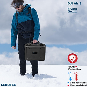 Lekufee Waterproof Carrying Case Compatible with DJI Air 3 Drone/DJI Air 3 Fly More Combo/DJI RC Pro/DJI RC 2/DJI RC N2 Remote Controller and Accessories(Case Only)
