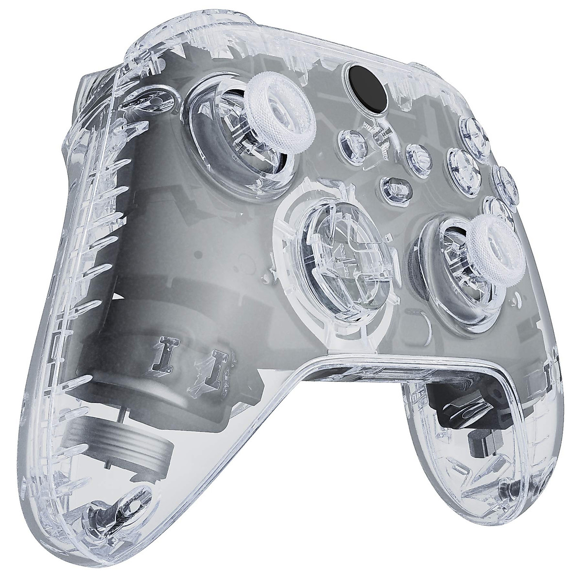 eXtremeRate Full Set Shell Buttons for Xbox Series X & S Controller, Clear Replacement Accessories Side Rails Grips Front Back Plate Cover for Xbox Core Wireless Controller [Controller Excluded]