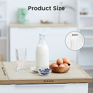 Jitner 2 Pack Silicone Mats for Kitchen Counter, Non-slip Waterproof Countertop Protector Mat, Heat Resistant and Thicker Silicone Mat for Baking and Cooking, 23.6 x 15.7 Inches x 1mm (Transparent)