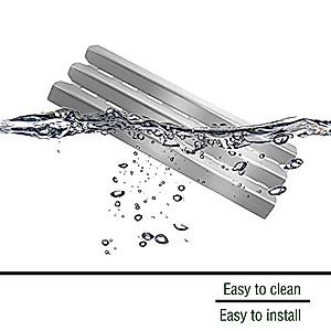 Damile Grill Heat Plates Shield Burner Cover Flame Tamer Gas Grill Burner Pipe Tube BBQ Gas Grill Replacement Parts for Broil King 9221-64, 9225-64, 9235-24, 9615-54, Baron 440, Baron 490, Baron 590