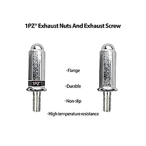 1PZ EBG-SL1 Exhaust Bolt and Gasket for GY6 50 cc 70cc 90 cc 110cc 125 cc 150cc Scooters ATVs Go Karts Moped Quad 4 Wheeler Dune Buggy Sandrail Taotao Sunl Coolster Jonway Roketa (Silver)