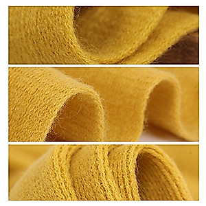 Wander Agio Womens Warm Long Shawl Winter Upset Large Scarf Pure Color Coffee