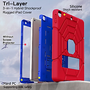 Grifobes for iPad 9th Generation Case, iPad 8th/7th Generation Case 2021/2020/2019, Heavy Duty Shockproof Rugged Protective 10.2" Cover with Stand for iPad 9 8 7 Gen 10.2 inch Kids Children Boys