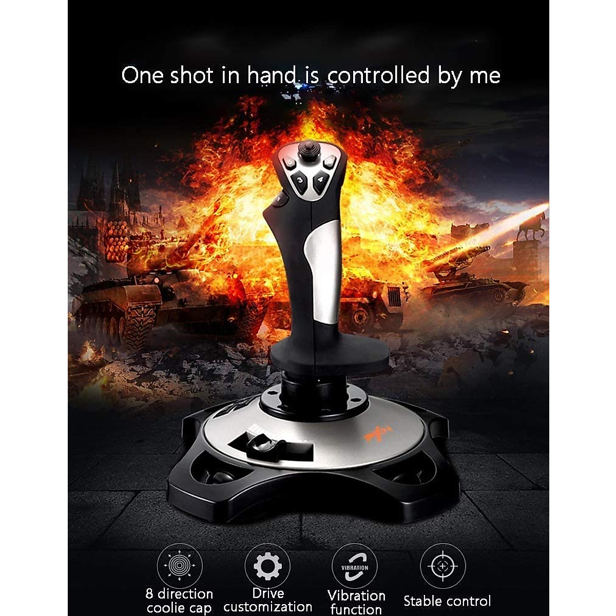 Computer Simulation Flying Fighter PC Gamepad Flight Stick Computer Simulation Flight Joystick Vibration for Windows Combat Games