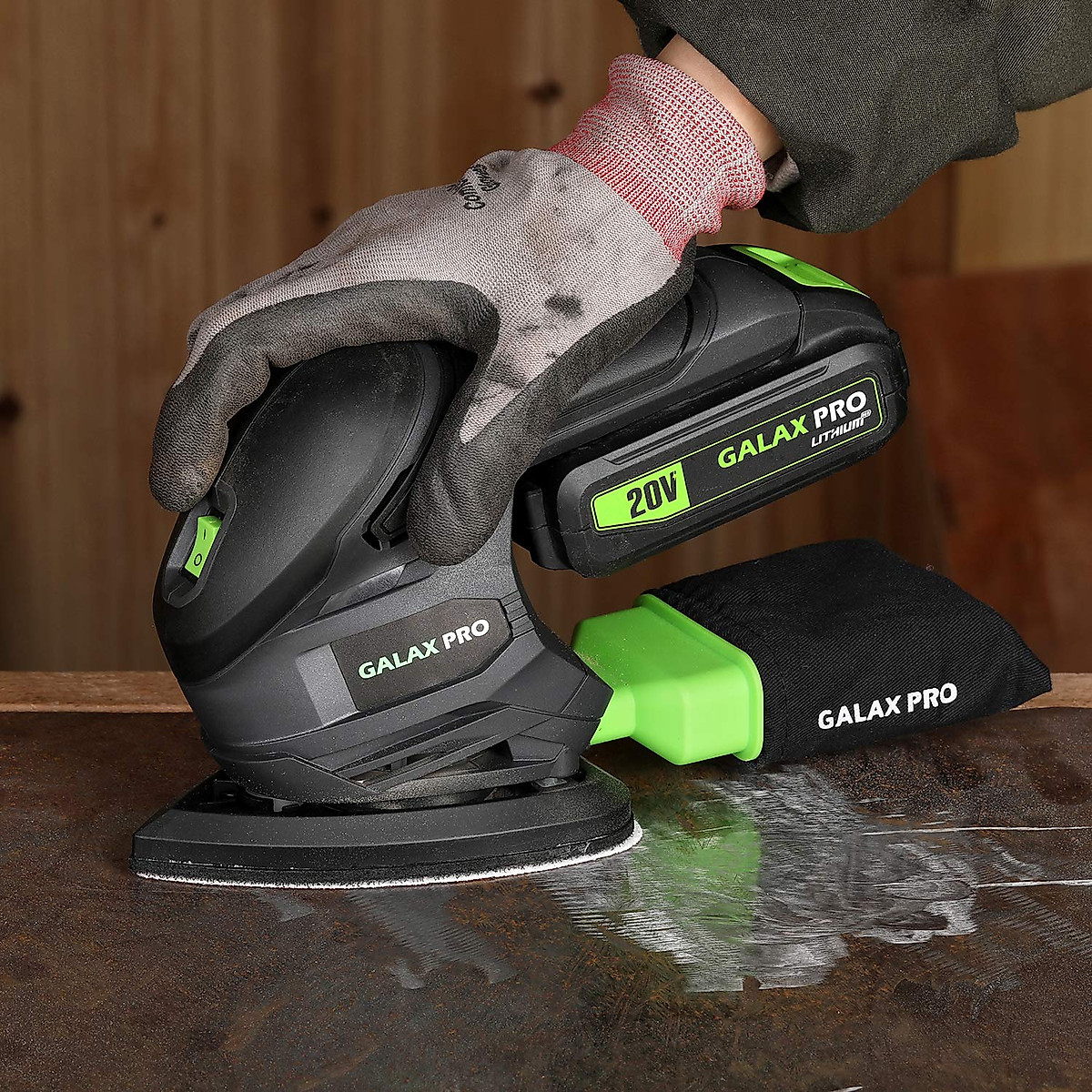 GALAX PRO Cordless Detail Sander 20V, 20Pcs Sandpapers,12000 RPM Sanders with Dust Collection System for Tight Spaces Sanding in Home Decoration, Battery and Charger Included