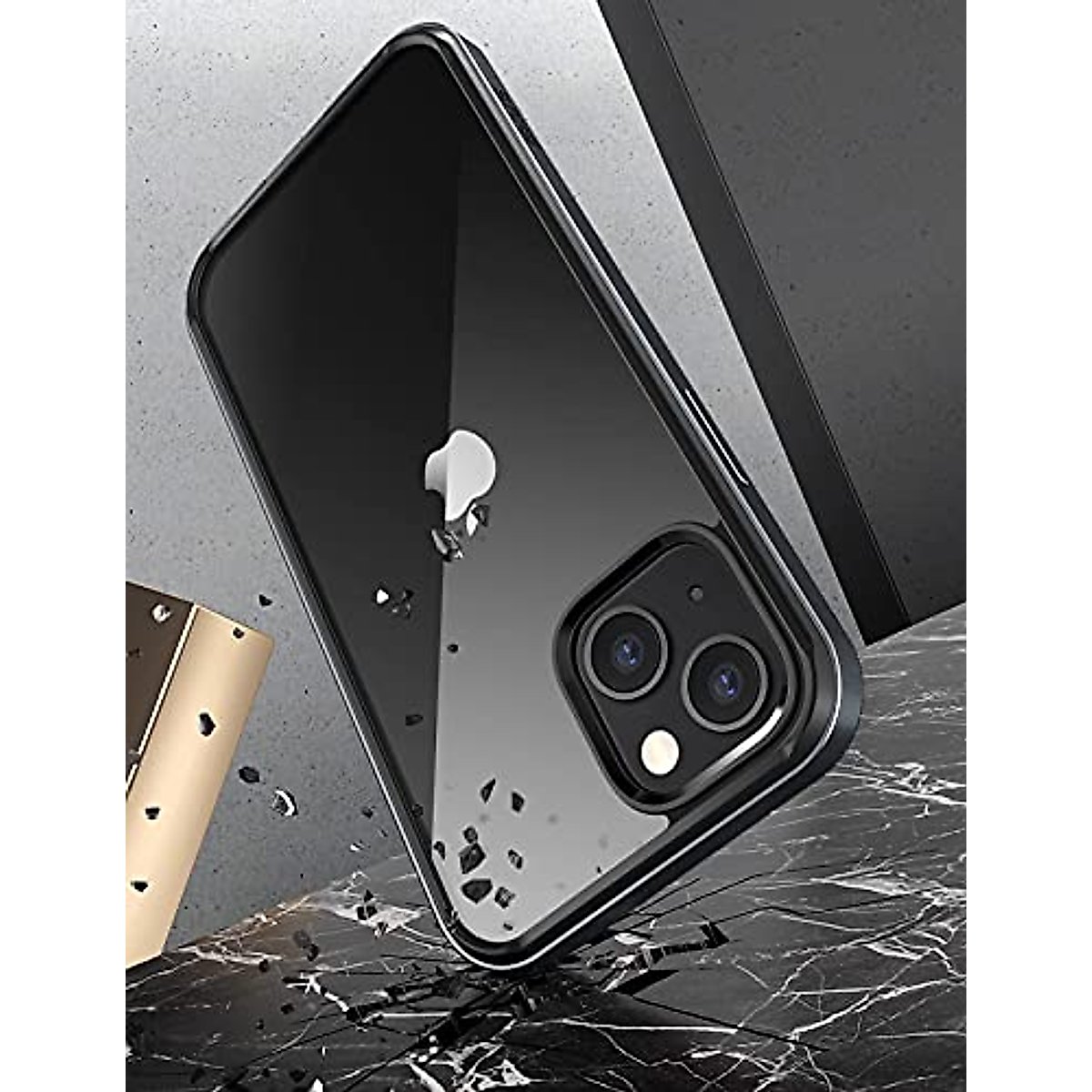SUPCASE Unicorn Beetle Edge Series Case for iPhone 13 (2021 Release) 6.1 Inch, Slim Frame Clear Case with TPU Inner Bumper & Transparent Back (Black)