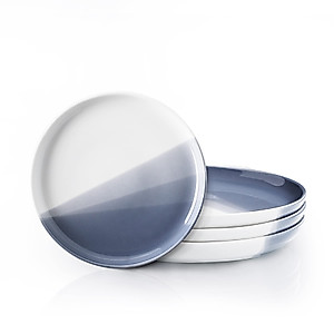 Teocera Dessert Plates set of 4 | 7.2 Inch Round Dessert Salad Plates - Small Appetizer Plates - Dishwasher, Microwave, and Oven Safe, Blue-gray