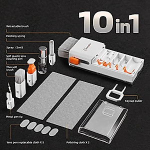 Laptop Screen Keyboard Cleaner Kit, Electronics Cleaning Tool for MacBook iPad iPhone Pro, Brush Tool for Tablet, Computer, PC Monitor,TV Camera Lens with 2ml Mist Spray New Compact with Patent