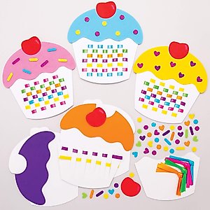 Baker Ross AT394 Cupcake Weaving Kits - Pack of 6, Introductory Sewing for Beginners and for Kids Arts and Crafts Projects
