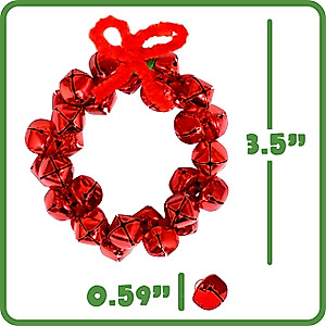 READY 2 LEARN Christmas Crafts | Create Your Own Jingle Bell Wreath Ornaments | Set of 4 | DIY Ornaments for Kids | Christmas Tree Decoration | All Materials Included