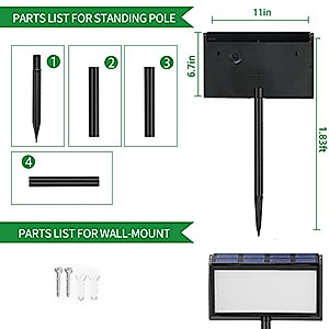 Solar Lighted House Numbers for Outside, EnSoleille Waterproof LED Address Signs Wall Mounted & In Ground, Solar Powered Address Plaques with Stakes for House Yard Garden, Innovative Dual Installation