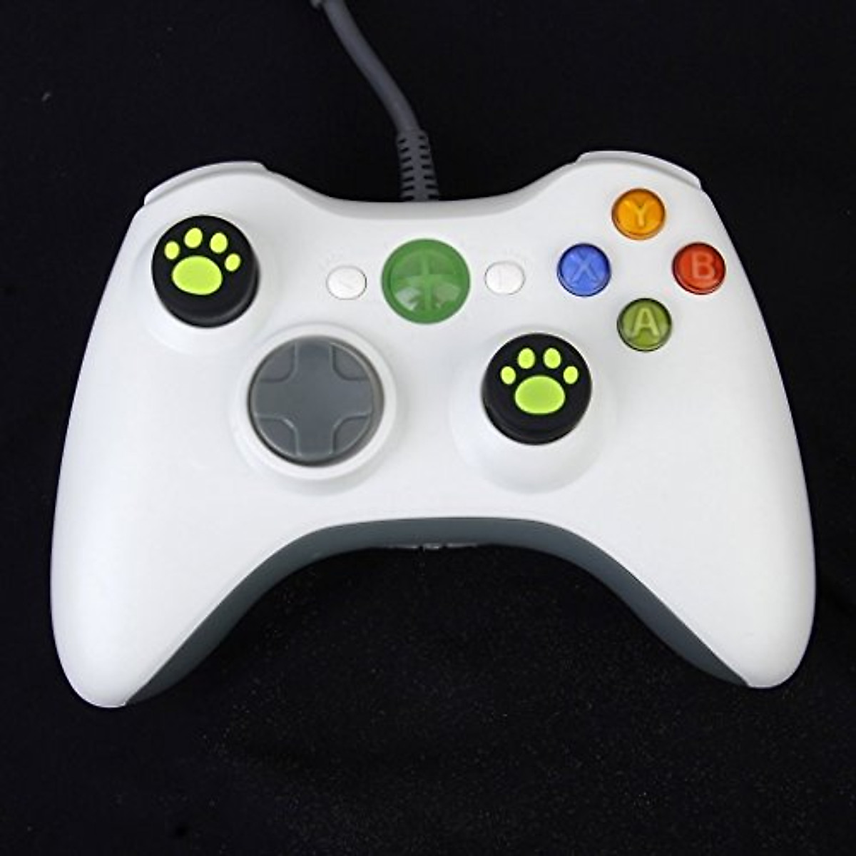 Ambertown Analog Silicone Thumb Stick Grips Cap Joystick ThumbSticks Caps Cover for PS4 PS3 Xbox One Xbox 360 PS2 Game Controllers (2 x Green Cat Dog Paw)