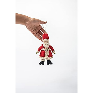 De Kulture Handmade Premium Wool Felt Christmas Santa Claus Ornament Eco Friendly Needle Felted Stuffed Ideal for Home Office Decoration Holiday Decor, 1.5x1.5x4.7 (LWH) Inches