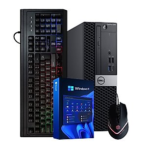 Dell Windows 11 Desktop Computer OptiPlex 5060 | Intel Core i5-8600 Six Core (4.3GHz Turbo) | 16GB DDR4 RAM | 500GB SSD Solid State + 1TB HDD | WiFi + Bluetooth | RGB Mouse + Keyboard (Renewed)