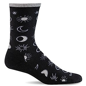 Sockwell Women's Celestial Crew Sock, Black - M/L