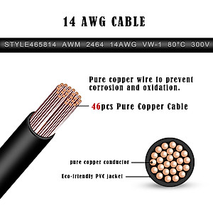 GINTOOYUN DC7909 Y Splitter Adapter Cable 14AWG DC 8mm 1 Female to 2 Male Power Cord for Portable Power Station, Solar Panel, Solar Power Bank,etc(60CM 2FT) Black