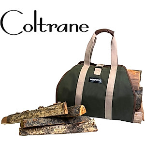 Firewood Carrier Heavy Duty Firewood Holder Utility Tote Log Holder Premium Waxed Canvas Firewood Tote Fireplace Accessories Wood Basket for Fire Logs Canvas Firewood Carrier Log