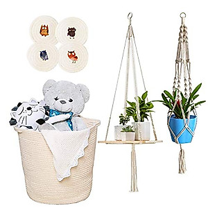 Enenes Craft Rope 1/4 INCH Braided Rope Cotton Rope 65 Feet Clothesline All Purpose Braided Cord for DIY Rope Basket/Mat as Candle Replacement Wick Self Watering Rope for Potted Plants (6MM,32 Feet)