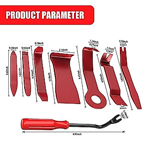 gunhunt 8 PCS Car No-Scratch Pry Tool Kit, POM Car Fastener Removal Screwdriver Set, Suitable for Removing Car Stereo, Dashboard, Door Panel Windows, Radio (Red)