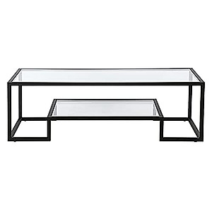 Henn&Hart 54" Wide Rectangular Coffee Table in Blackened Bronze, Modern coffee tables for living room, studio apartment essentials