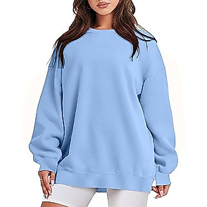JDHUFEI Womens Oversized Sweatshirt Crewneck Loose Fit Shirts Long Sleeve Fleece Pullover 2023 Fall Casual Clothes Tops