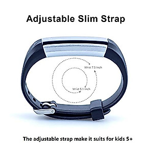 BIGGERFIVE Slim Fitness Tracker Watch for Kids Girls Boys Teens, Waterproof Activity Tracker with Pedometer, Calorie and Step Counter, Sleep Monitor, Silent Alarm Clock(Dual Bands)