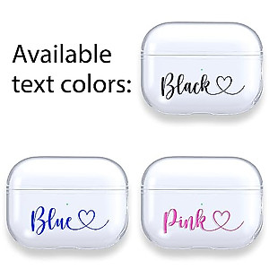 Liana Cases Custom Name Case for AirPods - All Sizes Available - AirPods Pro 2nd, 1st, 3rd Generation - Clear Personalized Cover Handwritten Style with Keychain Ring Carabiner
