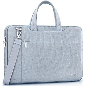 Ferkurn Laptop Bag Case Women Men Computer Sleeve with Shoulder Compatible with HP Envy Pavilion/Inspiron/Thinkpad/Vivobook/MSI/Surface,Waterproof Briefcase with Handle, Light Gray, 17 17.3 Inch