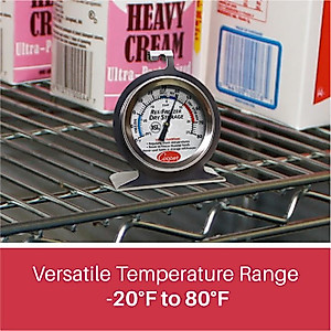 Cooper-Atkins 25HP-01-1 Refrigerator, Freezer, Dry Storage Thermometer, 0°F to 80°F Temperature Range, 7.2" Length, 4.55" Width, 1.7" Height