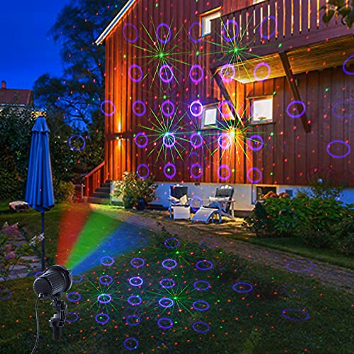 MHAZDZE Outdoor Laser Christmas Projector Lights 18 Pattern Decorative Laser Projector for Home and Garden