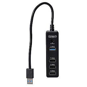 Lysee Cable Winder - Earldom 4 Ports USB 3.0 Hub Splitter with Power Charging Port and Multiple Switch USB Splitter Port Panel Usb3.0 Hub Black - (Color: Black)