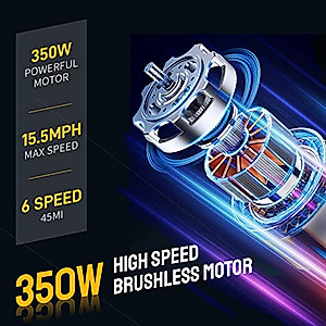 PEXMOR Electric Bike for Adults, 350W (Peak 500W) City Commuter Ebike w/36V 12.5AH Removable Battery, 26" Cruiser Electric Bicycle 6-Speed | Dual Shock Absorber, Complies to UL2849