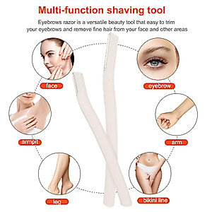 3Pcs Eyebrow Razor Trimmer, Multipurpose Exfoliating Dermaplaning Home Skin Care Safety Tool, Professional Facial Hair Removal,Shaver and Eyebrow Shaper For Women & Man