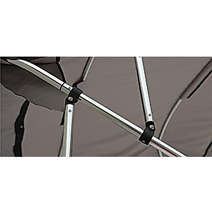 SBU Light Grey Aluminum 3-Bow Bimini Top Compatible for Regal 1900 FASTRAC BR for Model Years 2006-2009