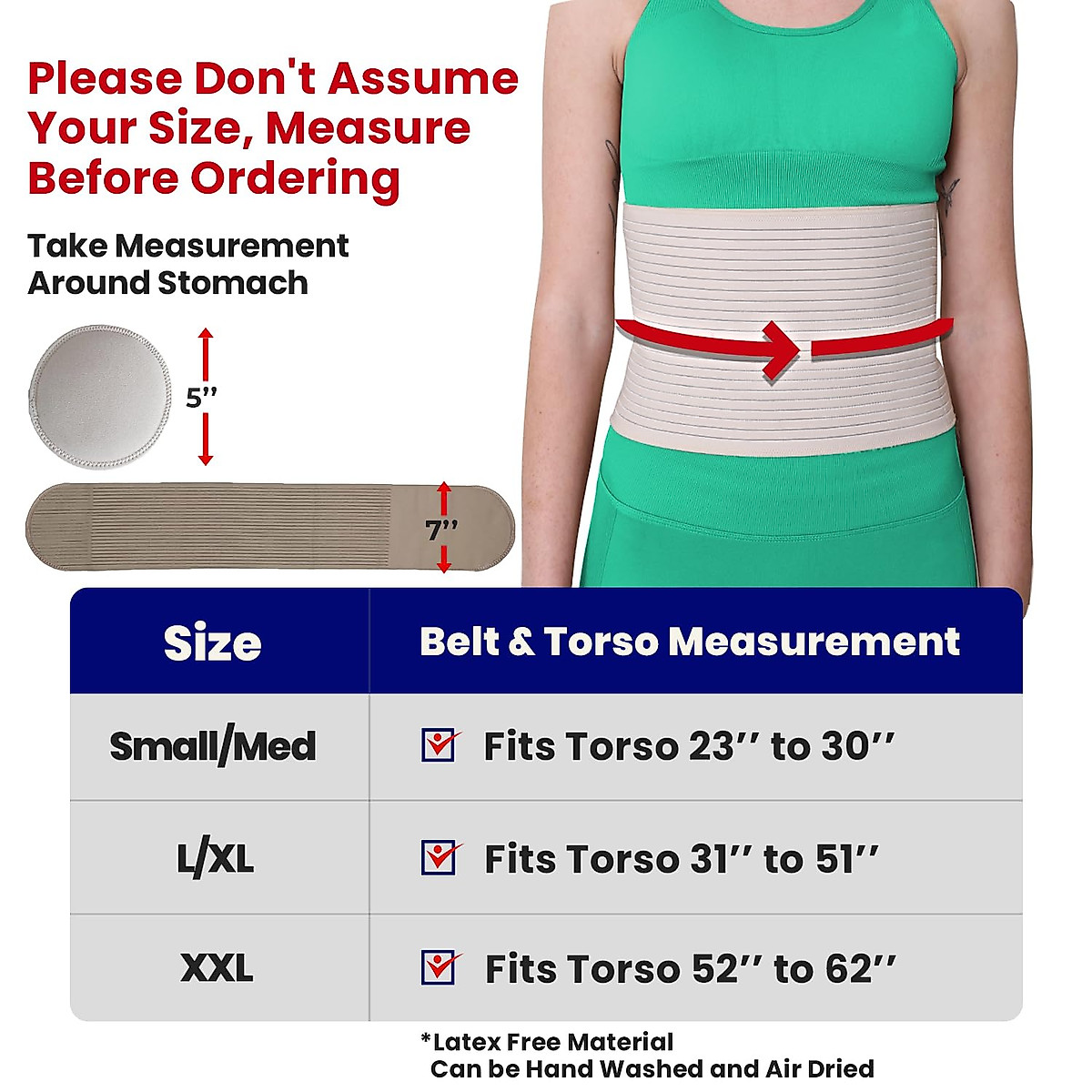 Hernia Belt for Men or Women | C Section Belly Binder &amp; Abdominal Binder | Post Surgery &amp; Pregnancy Tummy Tuck | Hysterectomy, Umbilical Hernia | Postpartum Belly Band &amp; Belly Wrap | (L/XL)