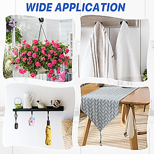 Aemygo 50 Pack Stainless Steel Screw Mounted Ceiling Hooks, Under-Shelf Towel/Robe Clothes Hook Heavy Duty Coat Hook Hanger for Bathroom Kitchen Cabinet Garage