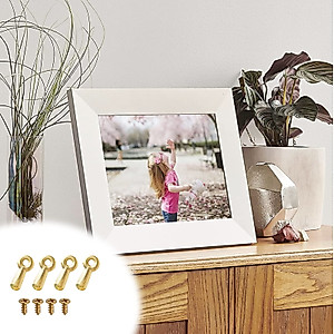 100 Pieces Picture Frame Turn Button Fasteners Set with 100 Pieces Screws, Picture Frame Backing Clips Hardware for Hanging Pictures, Craft, Photos (Gold)