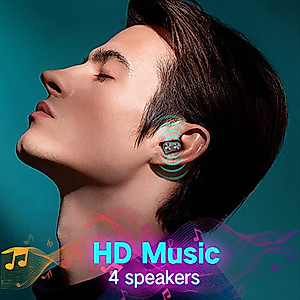 XYGCACO C10 Bluetooth Headphones True Wireless Earbuds Touch Control with Wireless Charging Case Stereo Earphones in-Ear Built-in Mic Headset Premium Deep Bass