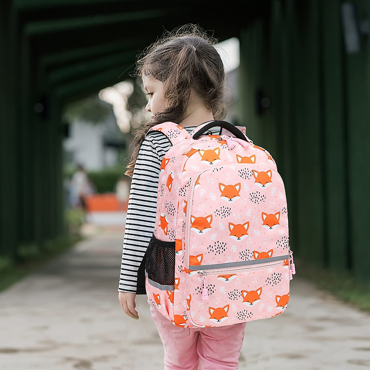 Girls Backpacks, Fox Backpack for Girls, Kids Fox School Bookbag Set with Lunch Box and Pencil Case