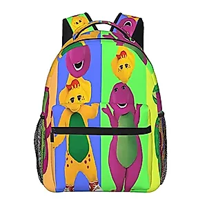 ORPJXIO Backpack Barney Show and Friends Double Shoulder Bag for Unisex Laptop Bagpack Large Capacity Travel Backpack for Hiking Work Camping