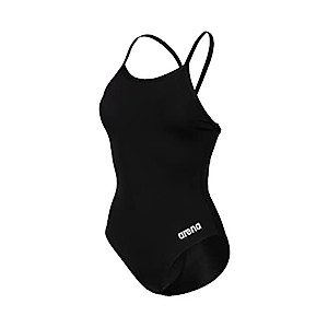 Arena Women's Standard Team Swimsuit Light Drop Solid Fl, Black-White, 36