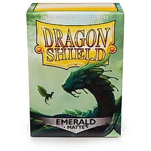 Dragon Shield 100 Count Standard Size Matte Deck Protector Sleeves (Matte Emerald)
