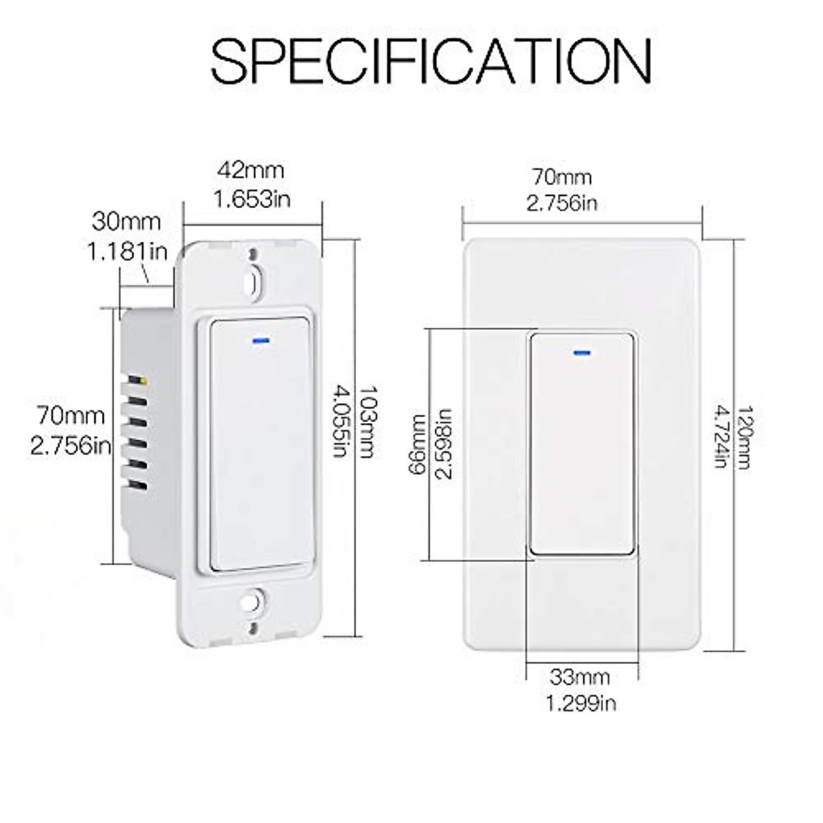 MOES WiFi Smart Light Switch, Single Pole/Multi-Control Association Needs Neutral Wire 2.4GHz Wi-Fi Smart Life/Tuya App Light Switch Works with Alexa and Google Home No Hub Required, 4 Pack White