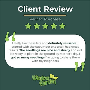 Window Garden Sow Much Fun Seed Startining Kit for Kig, Vegetable Planting and Growds, 3 Self Watering Planters, Soil, Seeds and Puffy Stickers. No Mess, Easy (Cucumber)