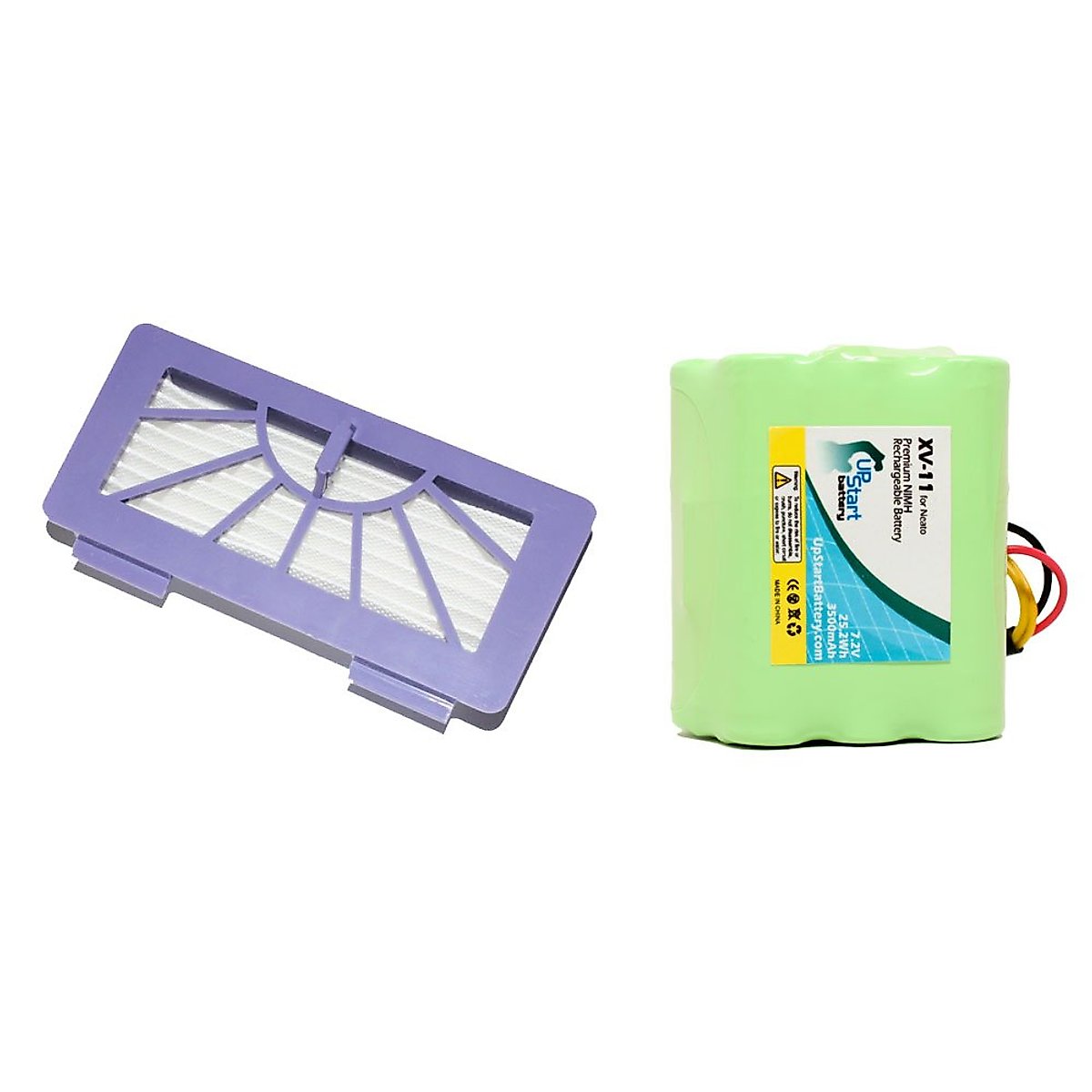 Replacement for Neato XV-21 Battery and Filter - Kit Includes Battery and 1 Filter (3500mAh 7.2V NI-MH)