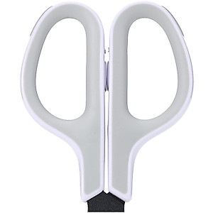 Plus SC-175SF SC-175SF Scissors, Fit Cut Curve, Fluorine Coat, Adhesive Tape, Glue, Non-Cling, White/Gray
